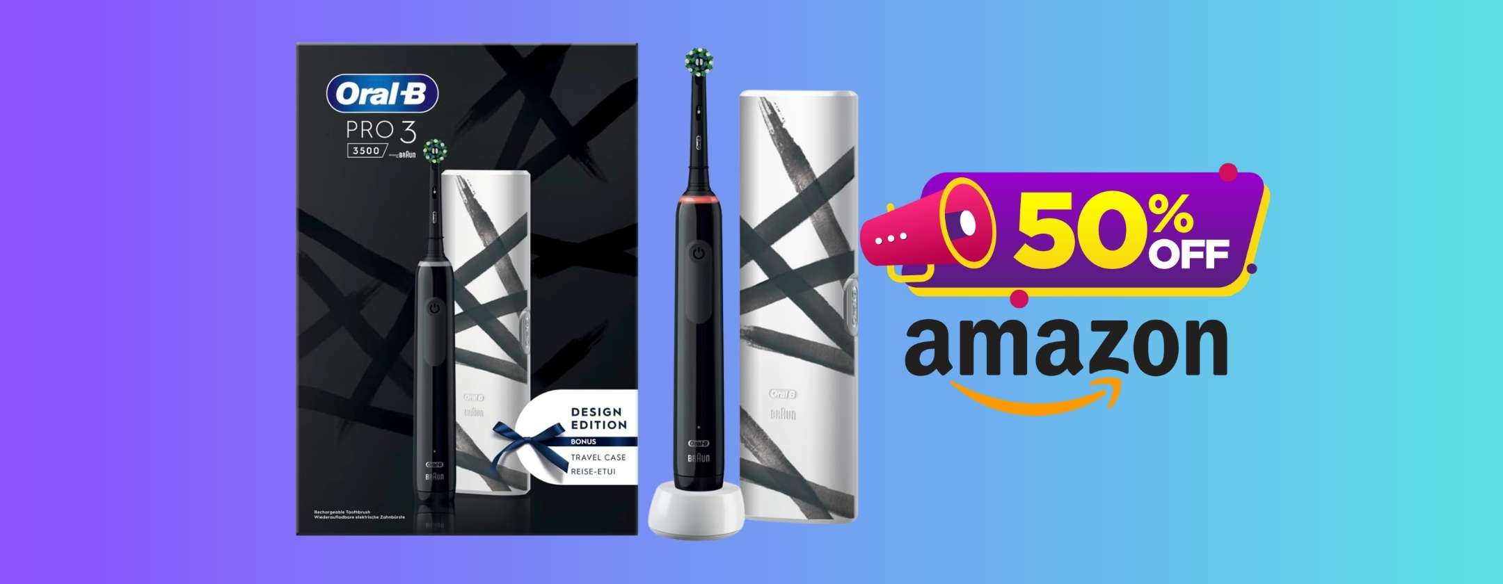 Oral-B Pro 3 Design Edition con custodia da viaggio a metà prezzo