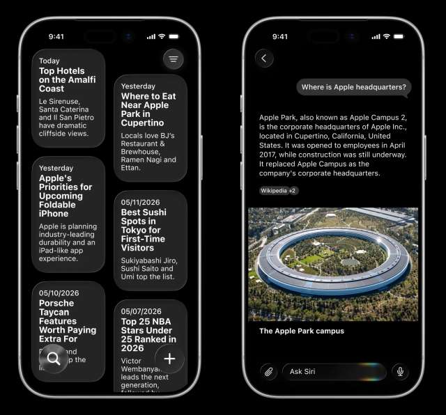 Ecco la nuova interfaccia e l'app Siri in iOS 27