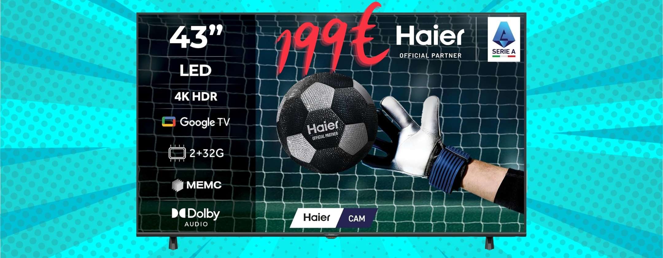 Smart TV Haier LED 4K UHD da 43" a un prezzo da non credere (solo 199€)